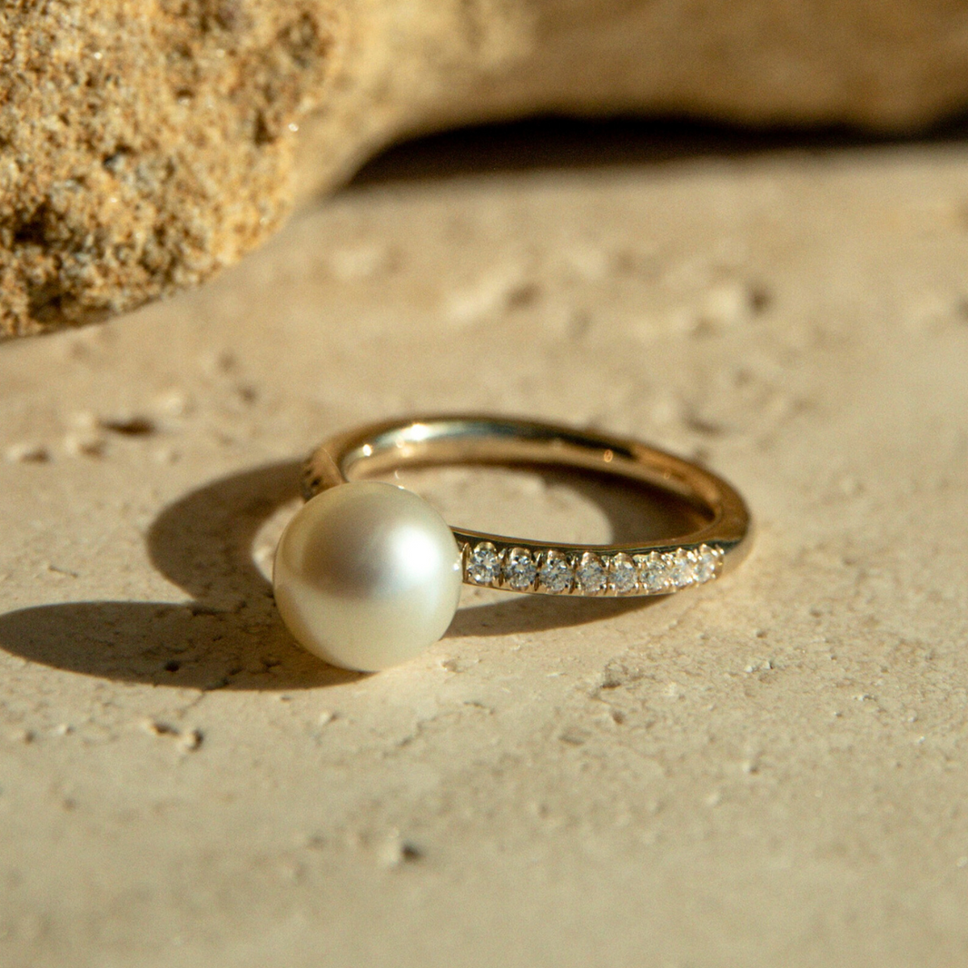 Pearl Diamond Rings | Pearl Jewelllery – Pearls of Australia
